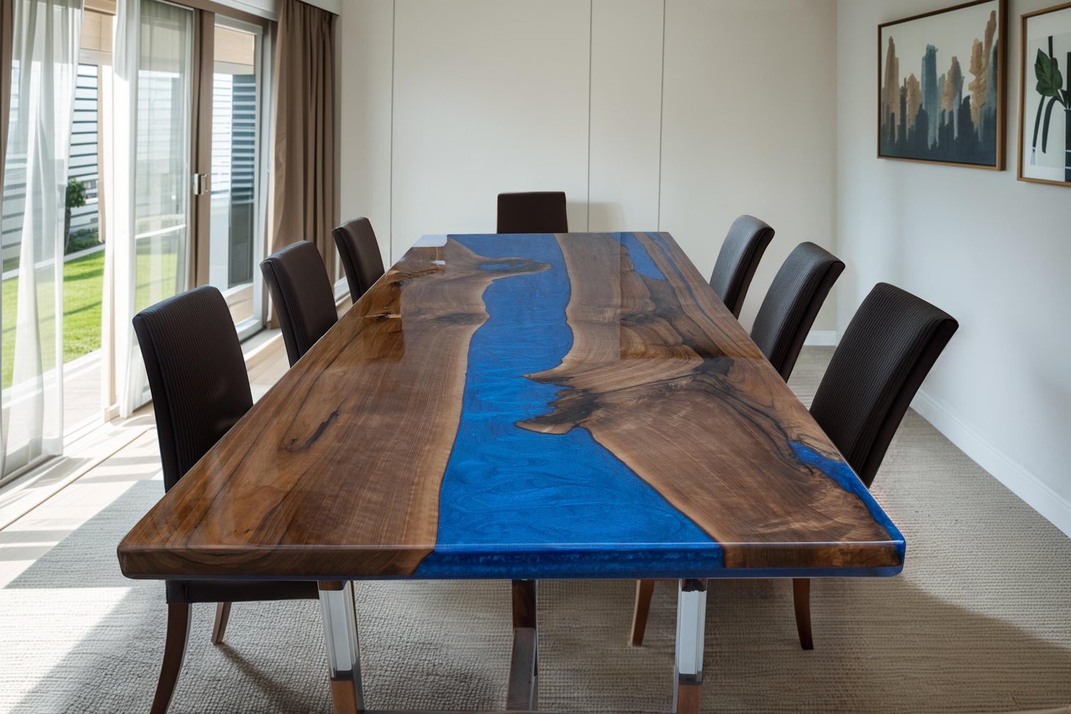 Custom Black Walnut Epoxy Resin Table CT6