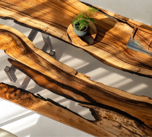 Custom Walnut Epoxy River Slab Dining Table KCT23