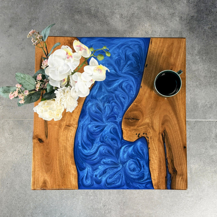 Wood Epoxy Resin Square Table - Kazanahome