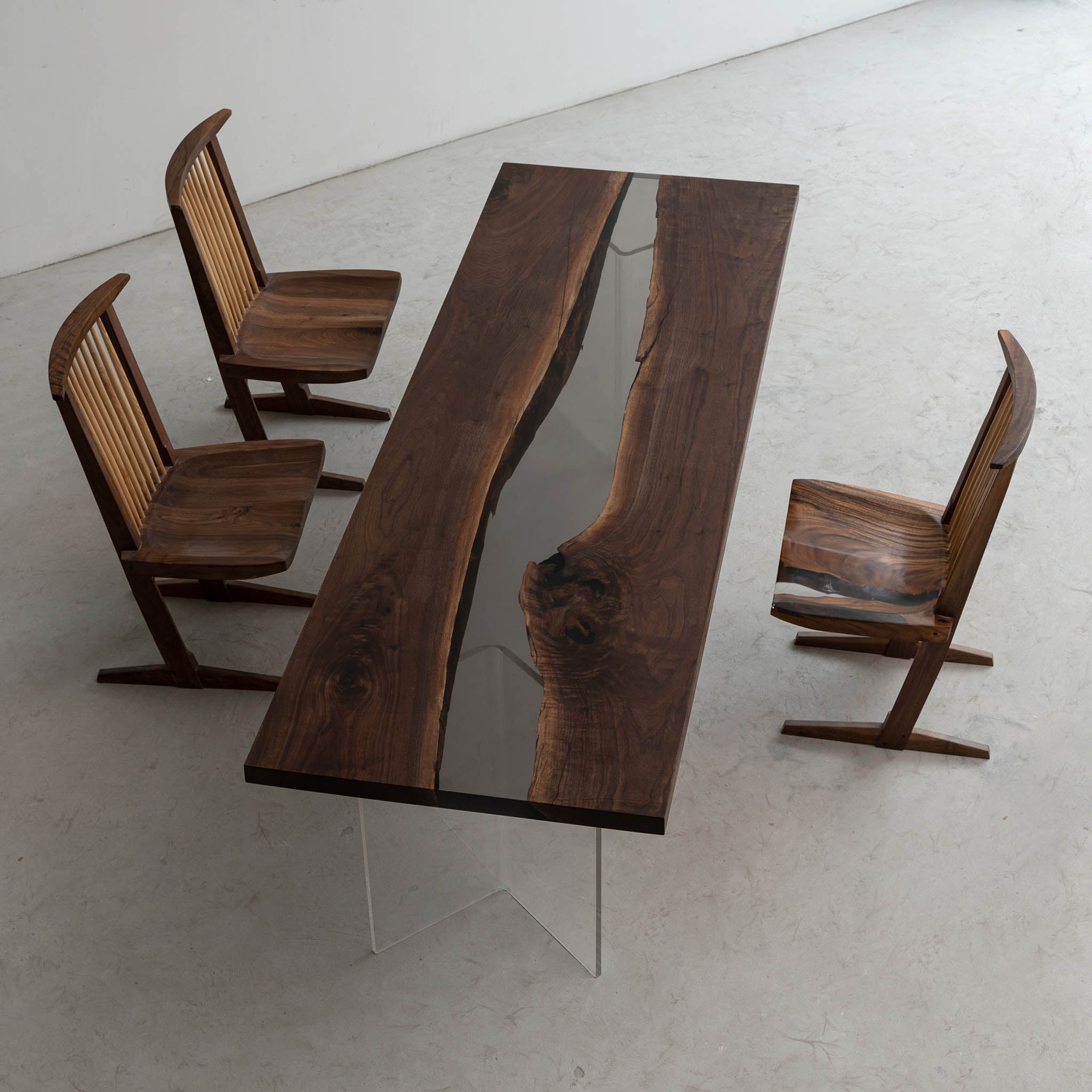 KAZANA Home Live Edge Dining Table, Live Edge Epoxy Table