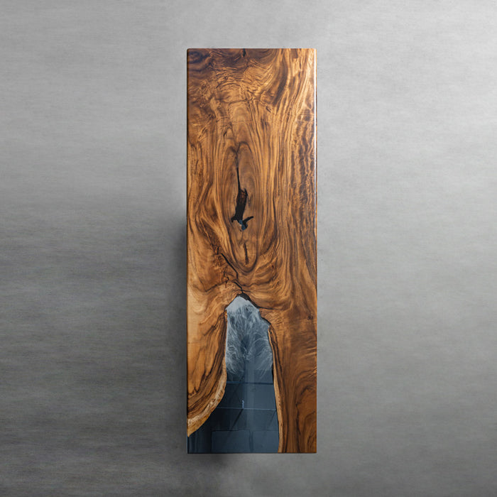 KAZANA HOME Walnut Wood Epoxy Dining Table 37.99"W 118.23"L