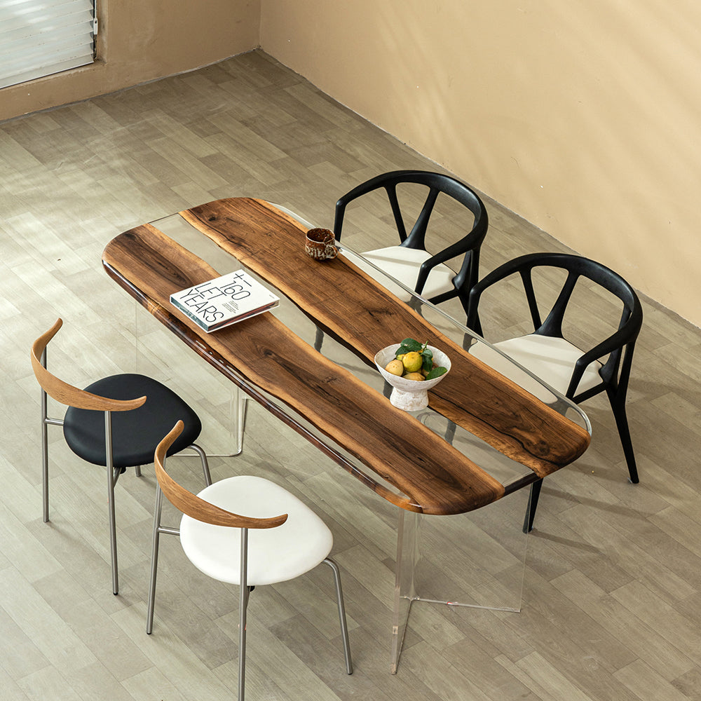 KAZANA North American Black Walnut Epoxy Resin River Table