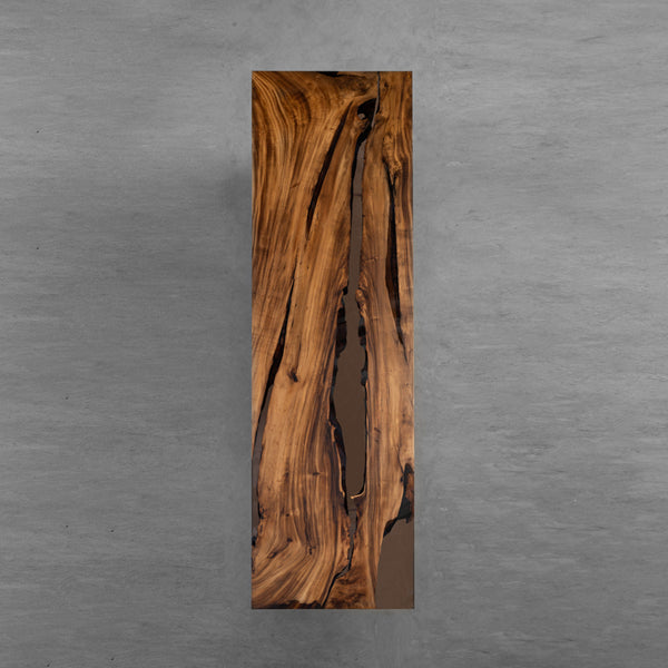 Walnut Epoxy Dining Table Single Slab 37.4"W 125.98"L - KAZANA HOME